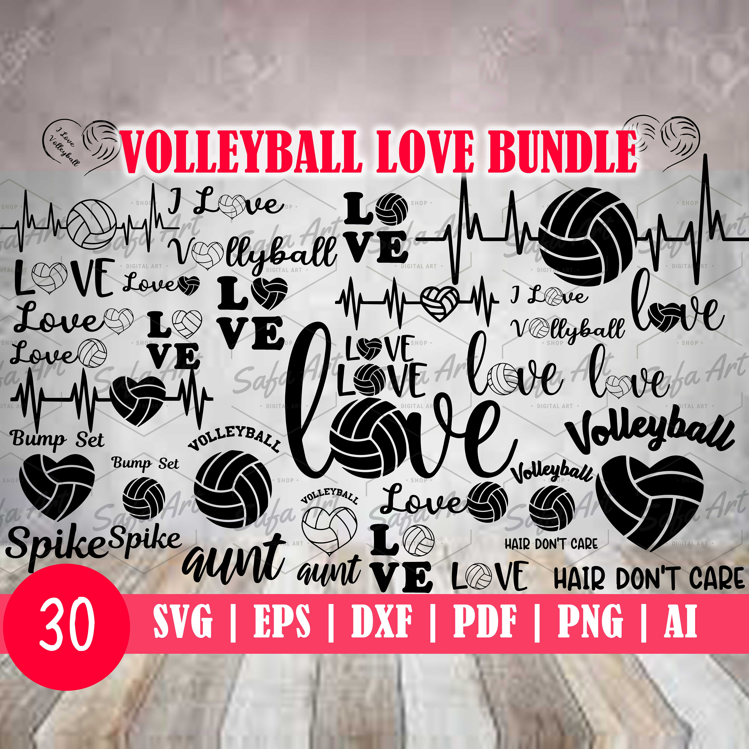Volleyball Love SVG Bundle SVG Files for Cricut Silhouette - Etsy