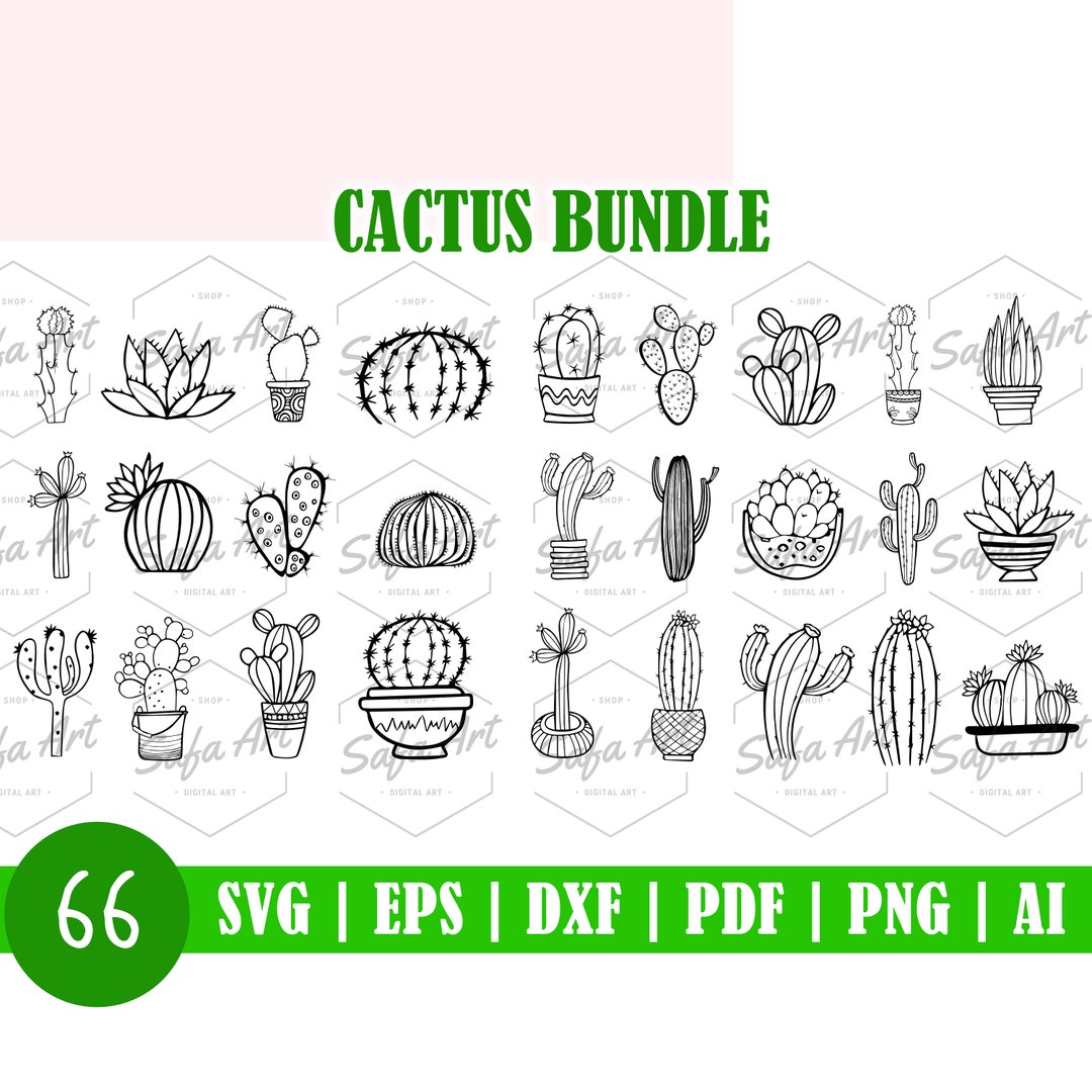 Cactus SVG Bundle, Succulent Svg Bundle, SVG Files for Cricut ...
