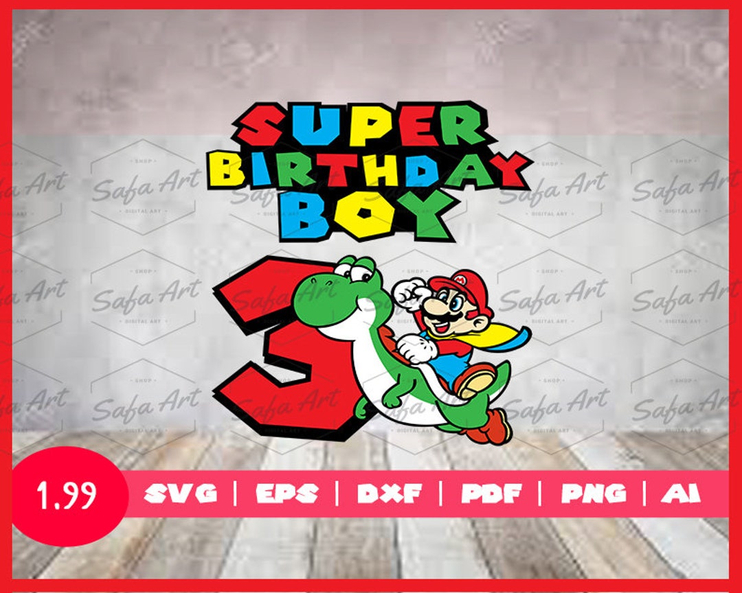 Super Mario 3rd Birthday SVG, Super Font Letters (digital Download) - Etsy