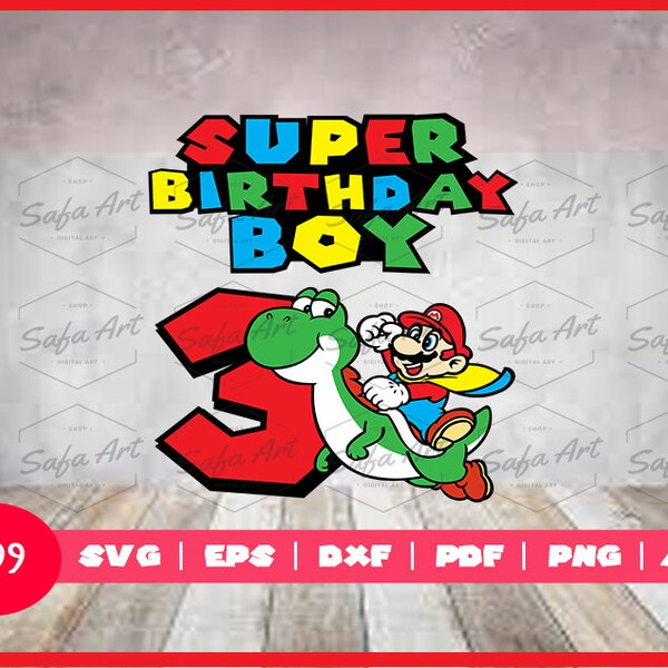 Super Mario 3rd Birthday Invitation - Etsy