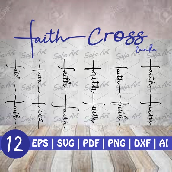 FAITH CROSS Script Svg Cut Files Clipart Downloads Faith Svg | Etsy UK