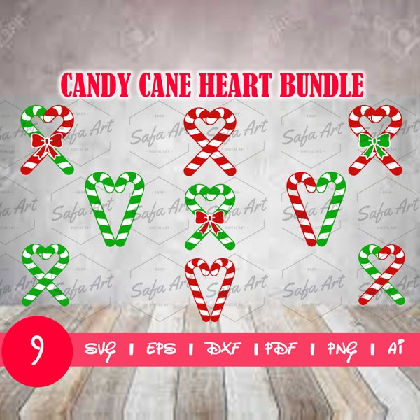 Candy Cane Heart - Etsy