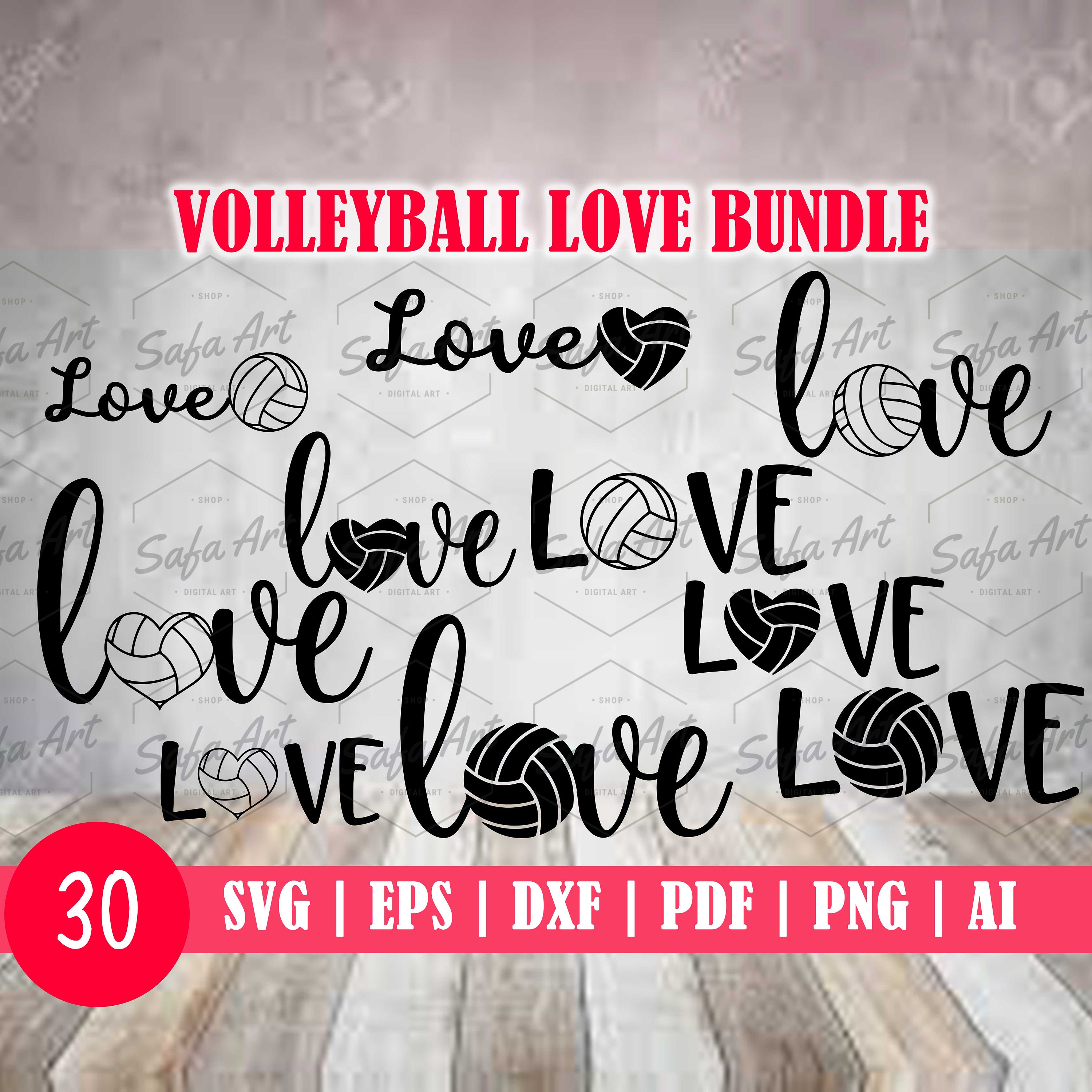 Volleyball Love SVG Bundle SVG Files for Cricut Silhouette - Etsy