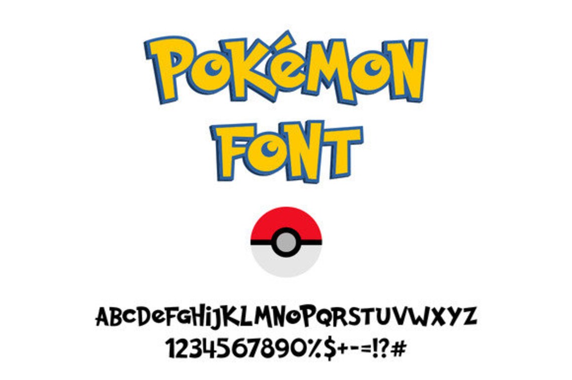Pokemon Font Svg Pikachu Pokemon Clip Art Icons SVG EPS - Etsy