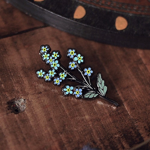 Forget Me Not Enamel Pin Hard Enamel Cute Hard Enamel Pin - Etsy