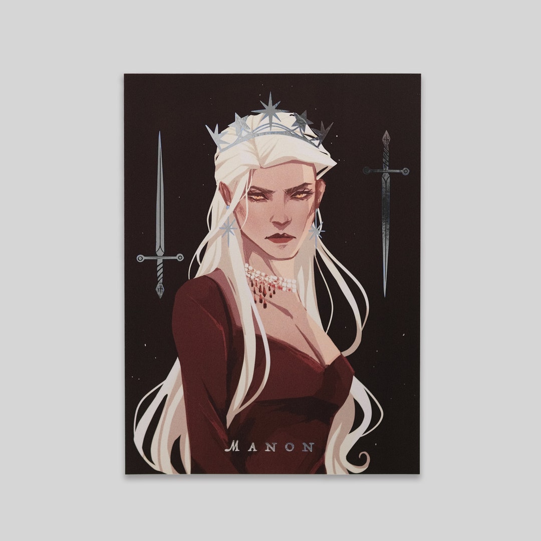 Manon Crown of Stars Throne of Glass Silver Foil A5 Print - Etsy
