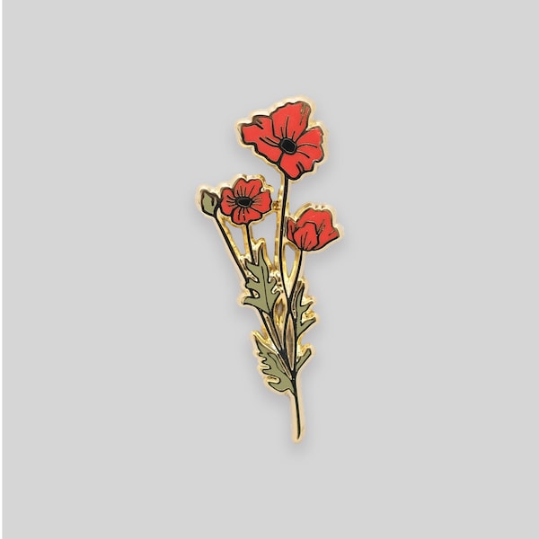Enamel Poppy - Etsy