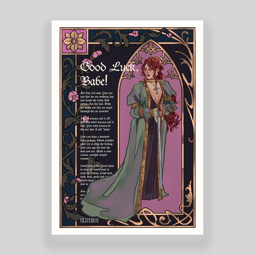 Chappell Roan Good Luck Babe Medieval Manuscript A5 Print - Etsy