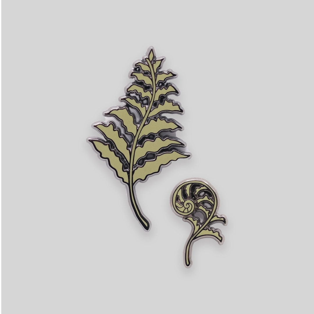 SET Fern Leaf Botanical Enamel Pin Set - Etsy