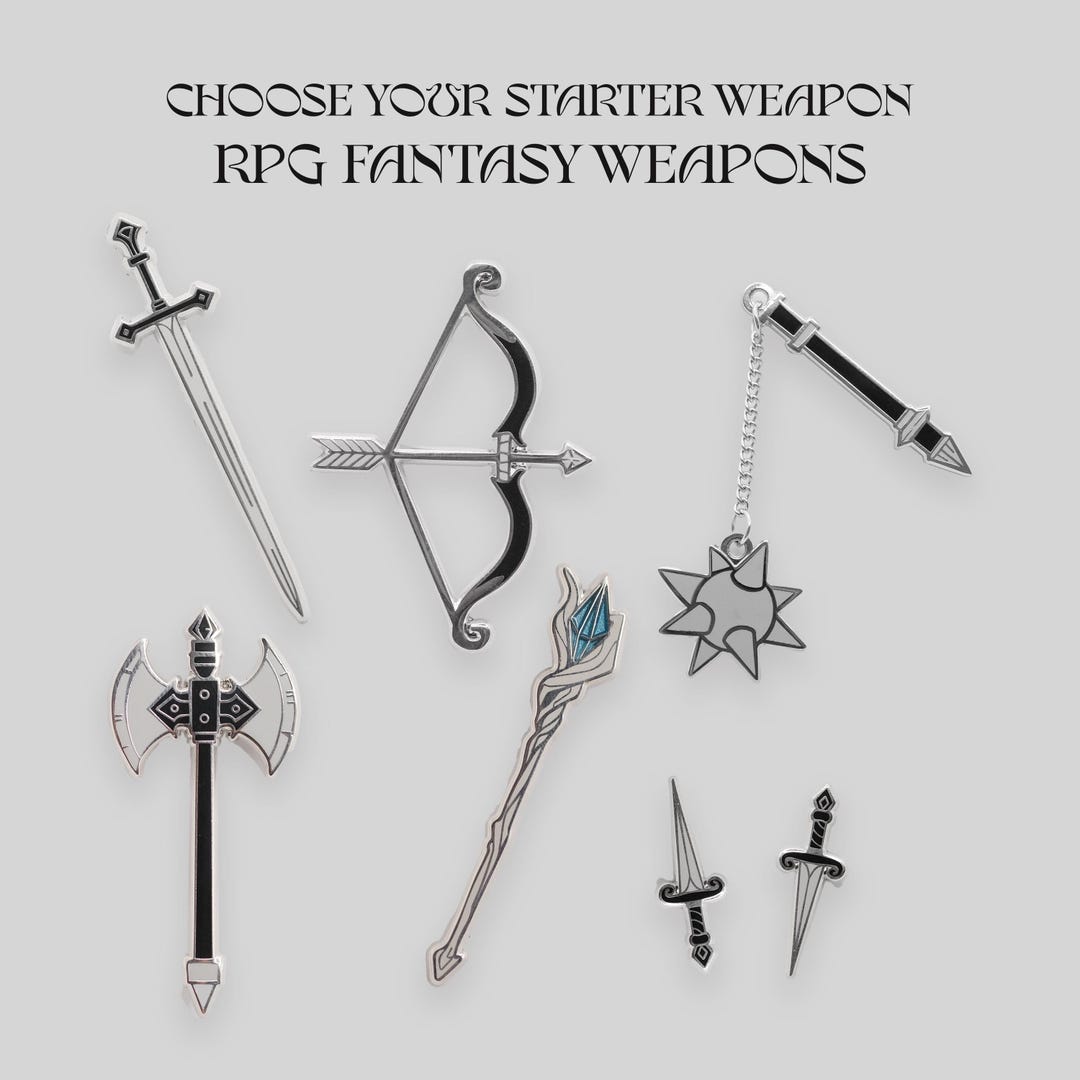 RPG DND Fantasy Choose Your Weapon Enamel Pin - Etsy