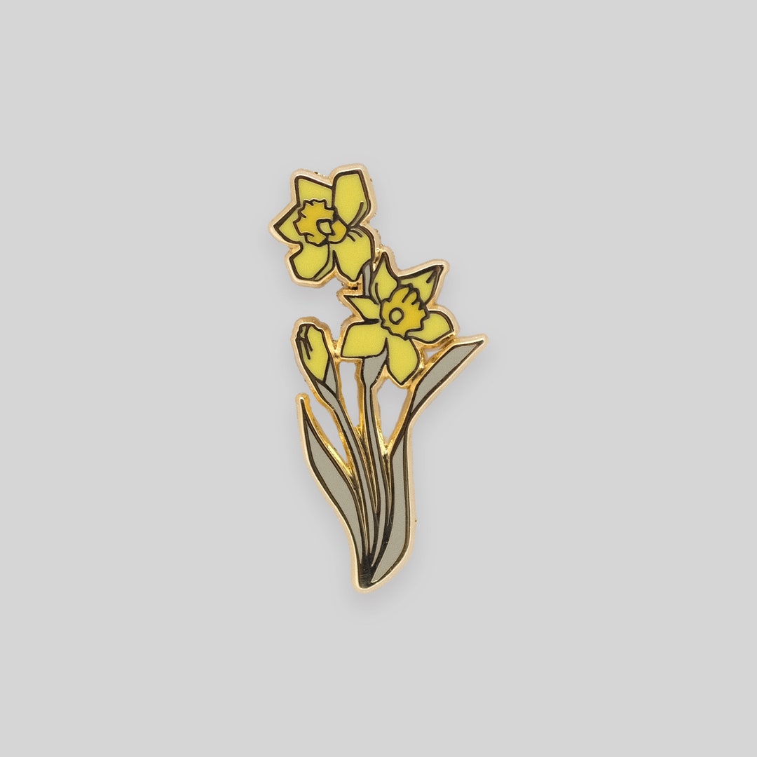 Daffodil Narcissus Flower Enamel Pin - Etsy