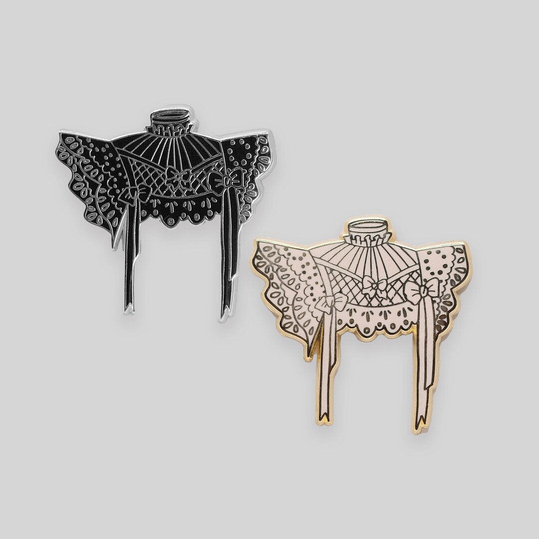 SET Victorian Ruffle Lace Collar Enamel Pin Set - Etsy