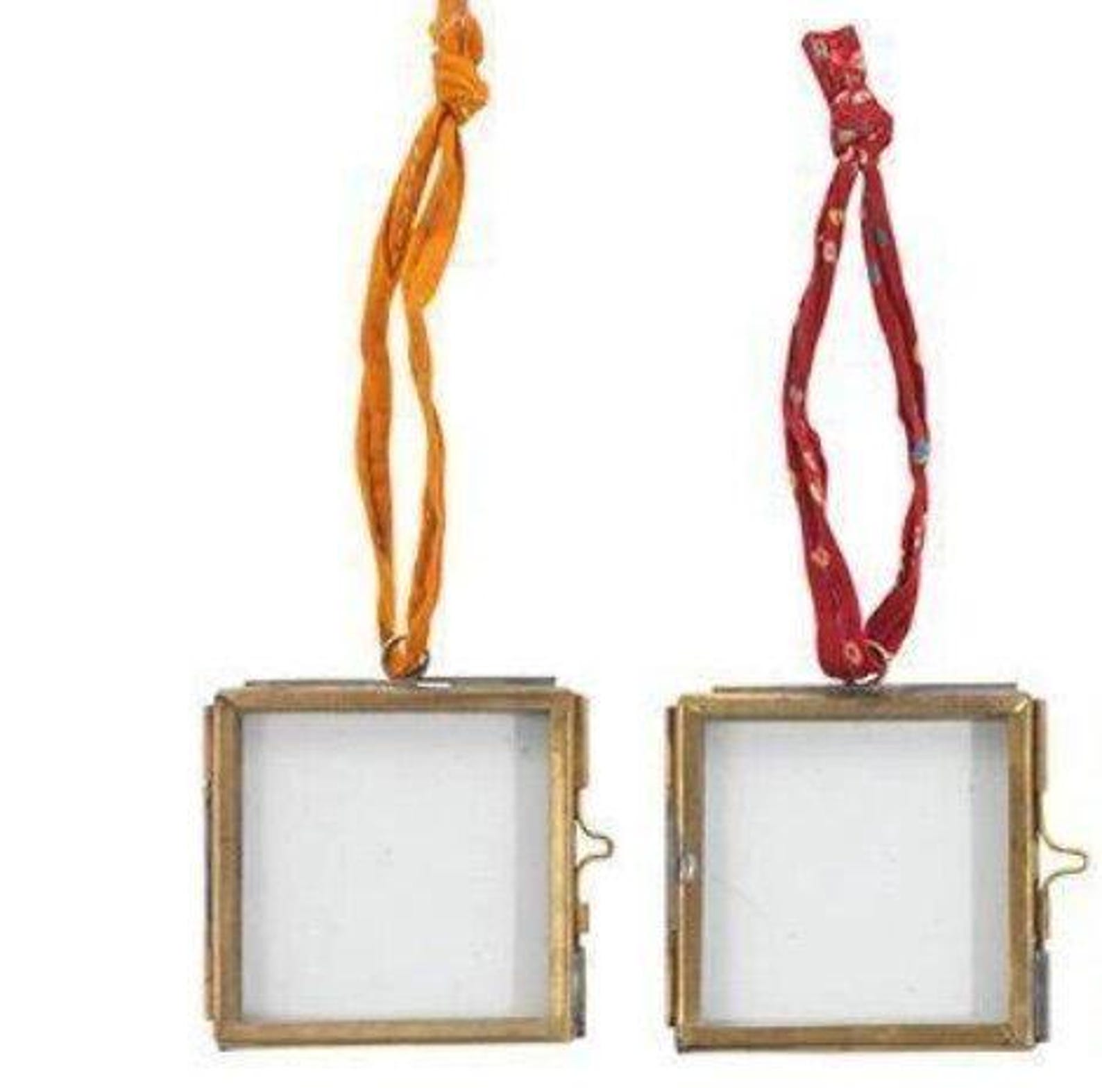 2x2 Mini Glass Brass Frame, Mini Kiko Glas Frame, Double Glass Hanging ...