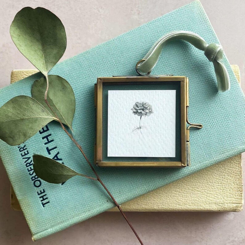 2x2 Mini Glass Brass Frame, Mini Kiko Glas Frame, Double Glass Hanging ...