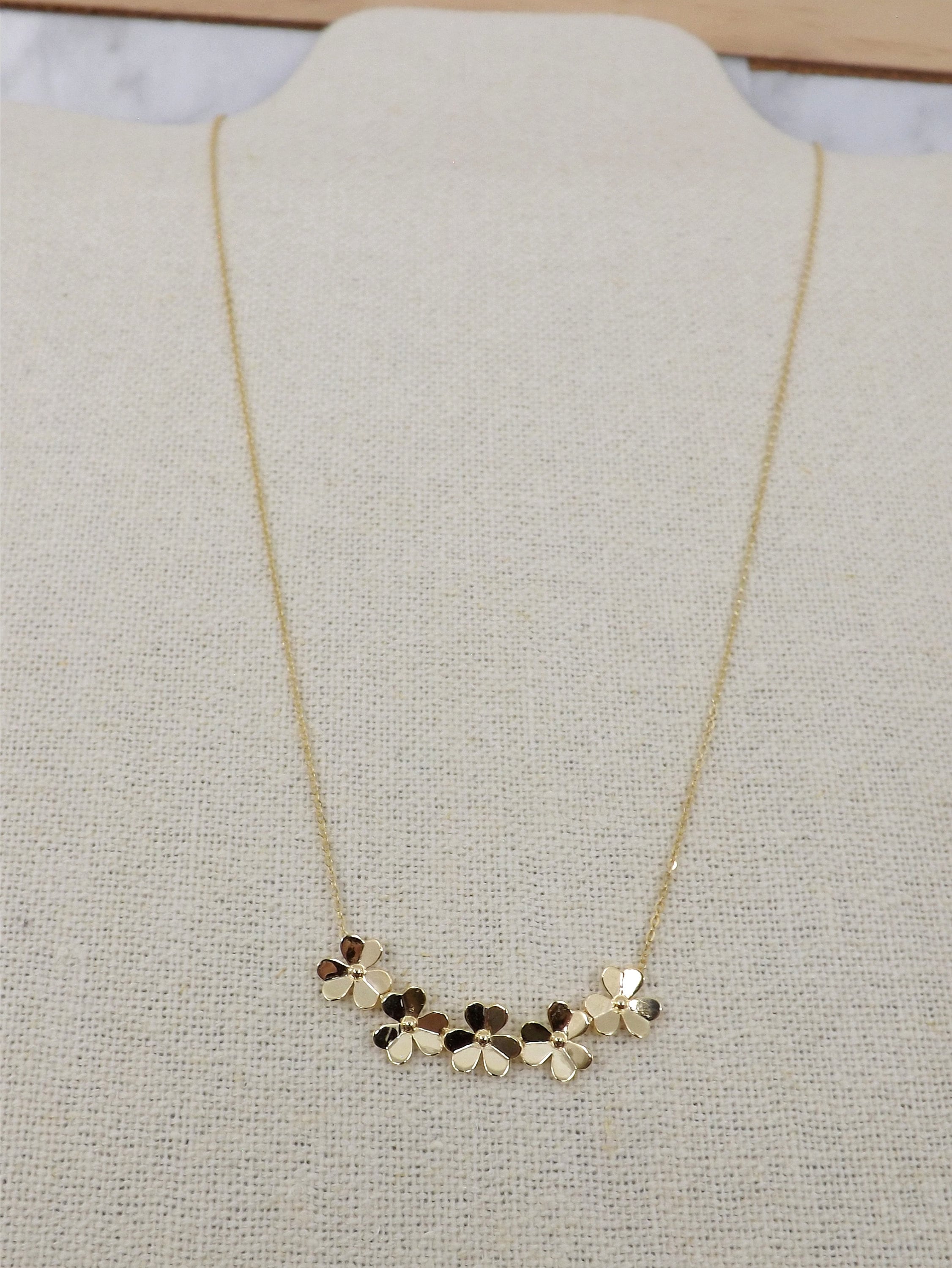 Solid Gold Necklace: 18k Solid Yellow Gold 45cm Necklace With | Etsy