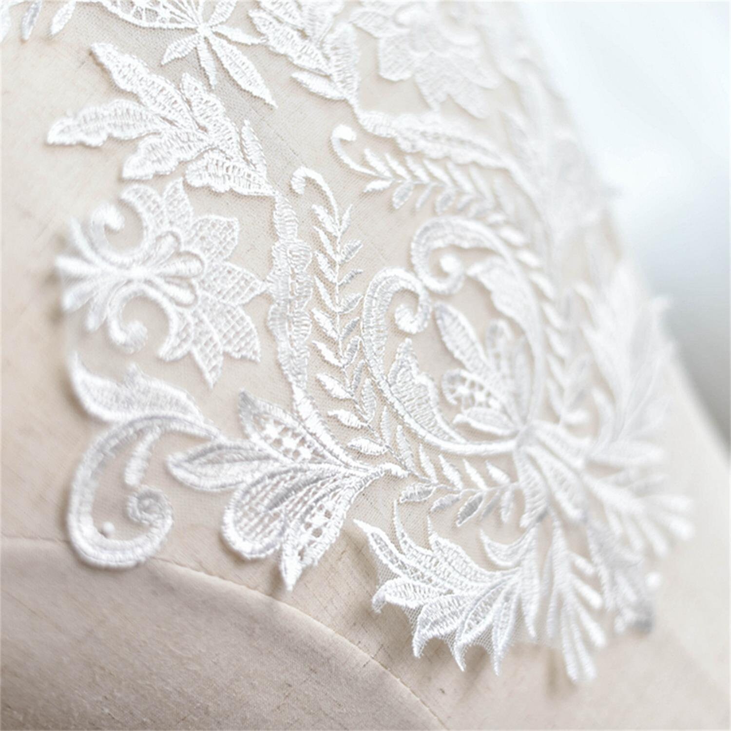 Graceful Ivory Wedding Lace Applique Bridal Lace Applique for - Etsy