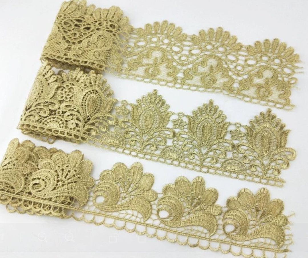 Gold Lace Edge Decorative Fabric, Suitable for Cake Tassels, Wedding ...