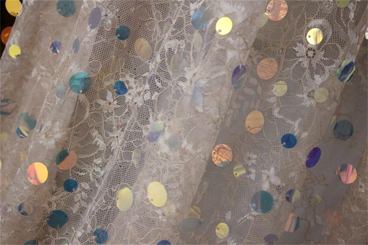 High-end Embroidered Sequined Lace Fabric, Party or Wedding Magic ...