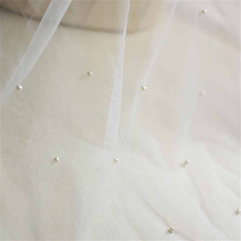 Soft and Delicate Tulle Fabric in the Yard, Pearl Beaded Lace Fabric ...