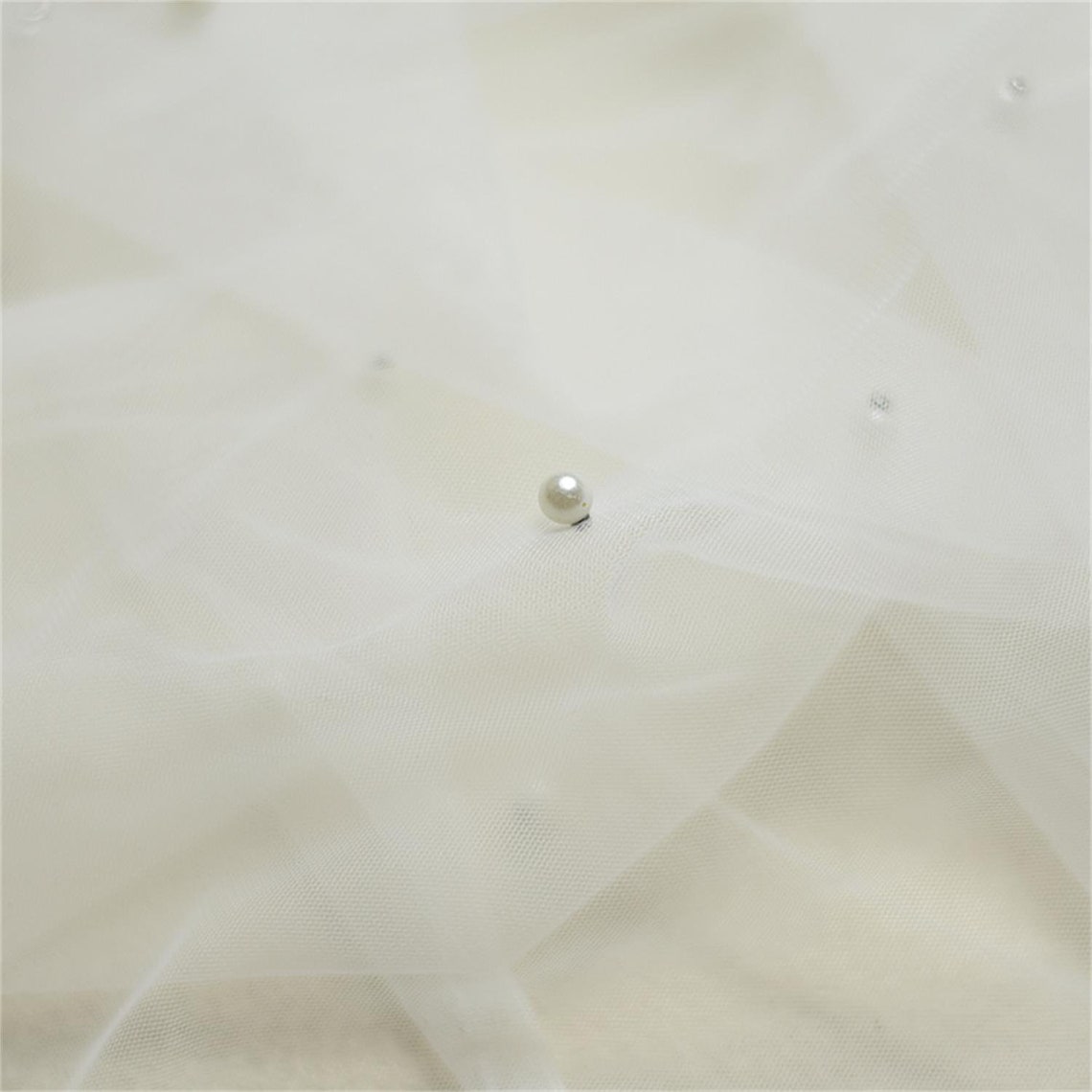 Soft and Delicate Tulle Fabric in the Yard, Pearl Beaded Lace Fabric ...