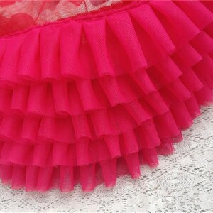 Hot Pink Ruffled Tulle Trim, Blush Pink Ruffled Lace Trim, Tutu Dress ...