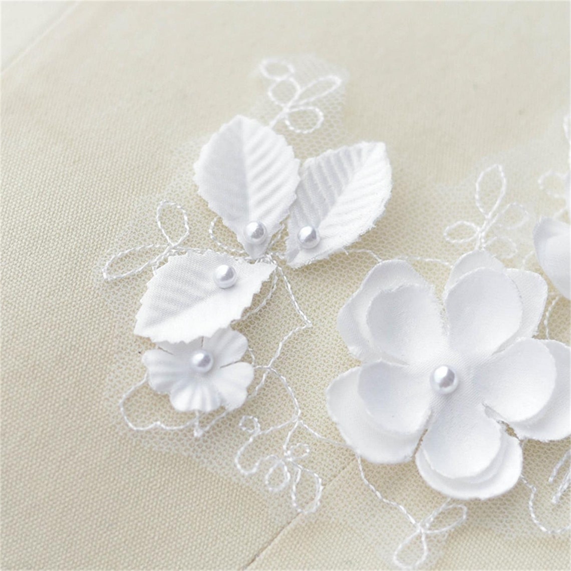 Floral Lace Applique, off White Color, Bridal Hair Accessories, Wedding ...