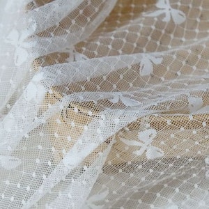 1.5 M Wide Mesh Gauze Bow Dot Dot Mesh Stretch Lace Fabric DIY Wedding ...