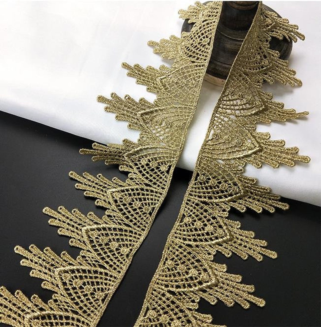 Gold / Silver Embroidery Lace Decoration, DIY Wedding Decoration Lace ...