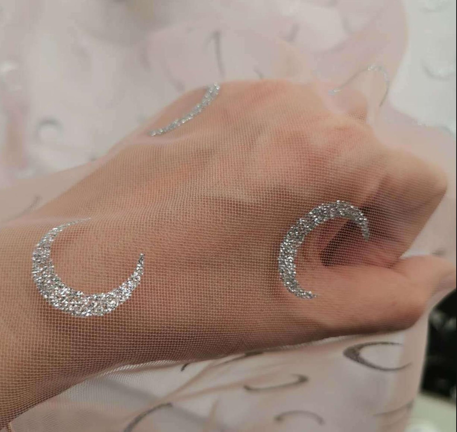 High-quality Sequined Silver Moonlight Yarn Lace Fabric Shiny - Etsy