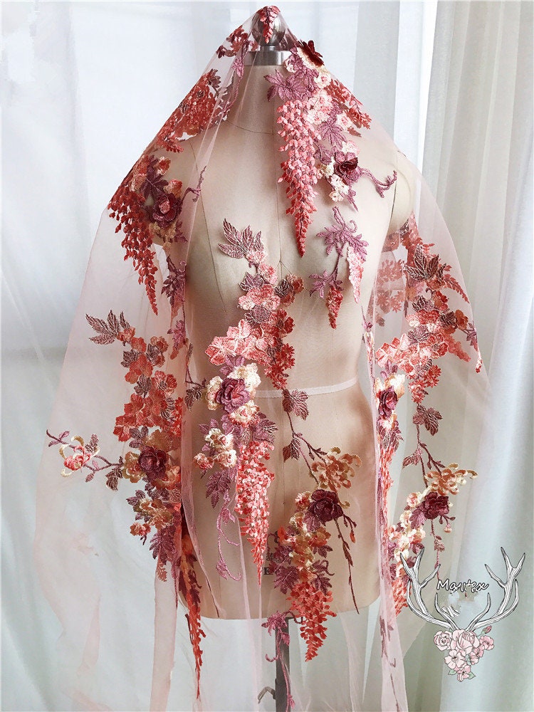 Large Applique 3d Flower Trim Applique Luxurious Color Lace | Etsy