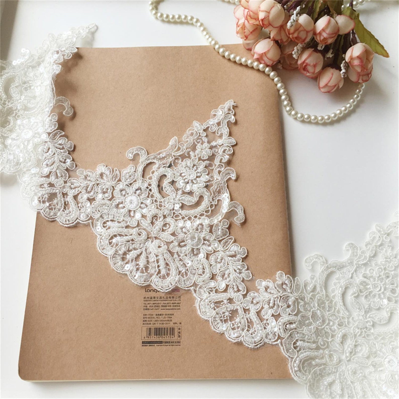 Luxury Heavily Pearl Beaded Sequin Lace Trim in Ivory Rayon - Etsy