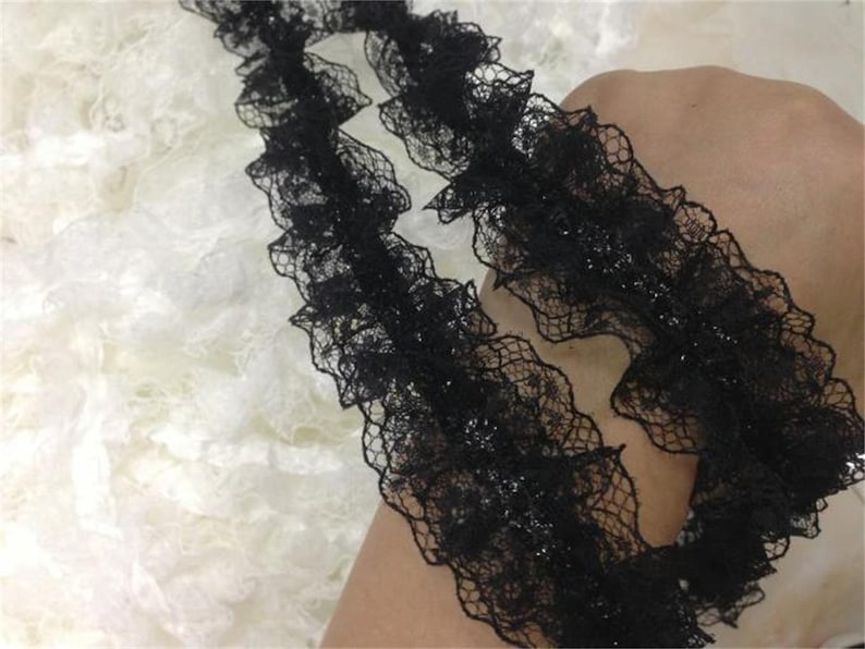 Pleated Double-folded Ruffled Lace-trimmed Embroidered Lace - Etsy