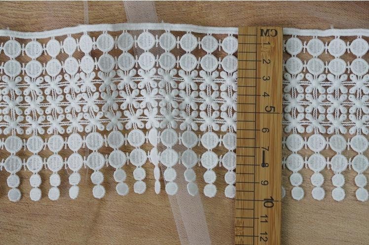 2 yards white milk silk lace lace dot fringe lace decoration | Etsy