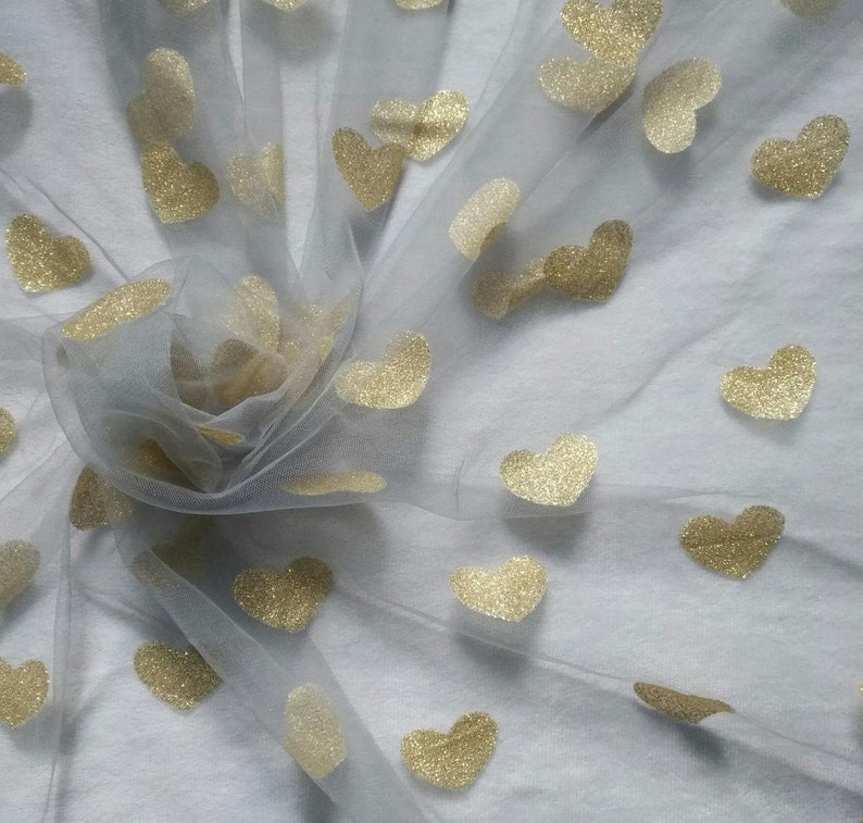 Bingbinghearts Gauze Fabric, Soft Heart-shaped Mesh Fabric, Valentine's ...