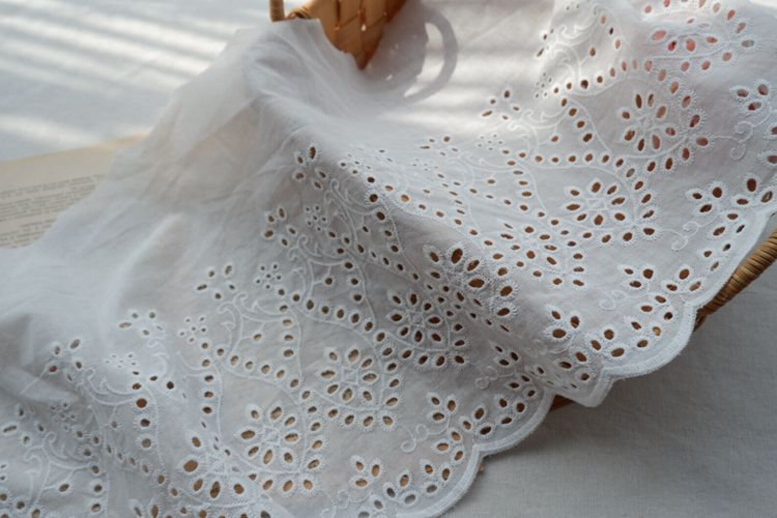 Cotton Eyelet Lace White White Lace Flower Suitable for Bride - Etsy