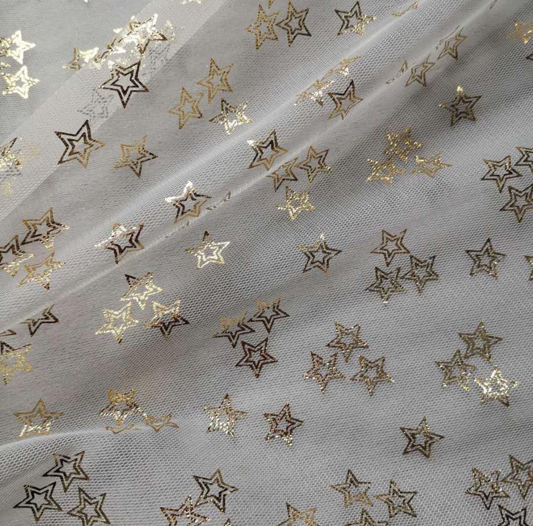 Unique Golden Star Lace Fabric, Soft Lace Mesh Lace Fabric, Party ...