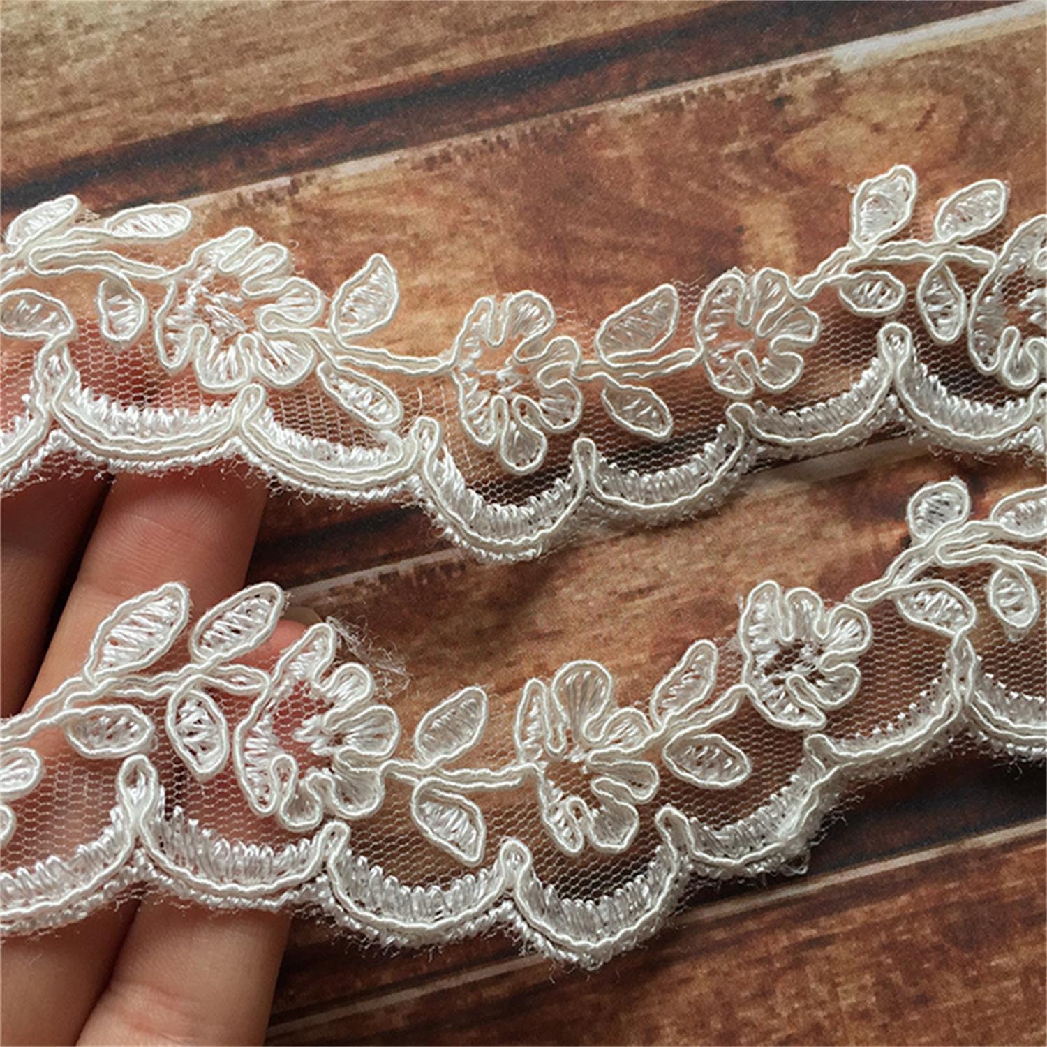 High Quality Off White Alencon Lace Trim Rayon Embroidered | Etsy