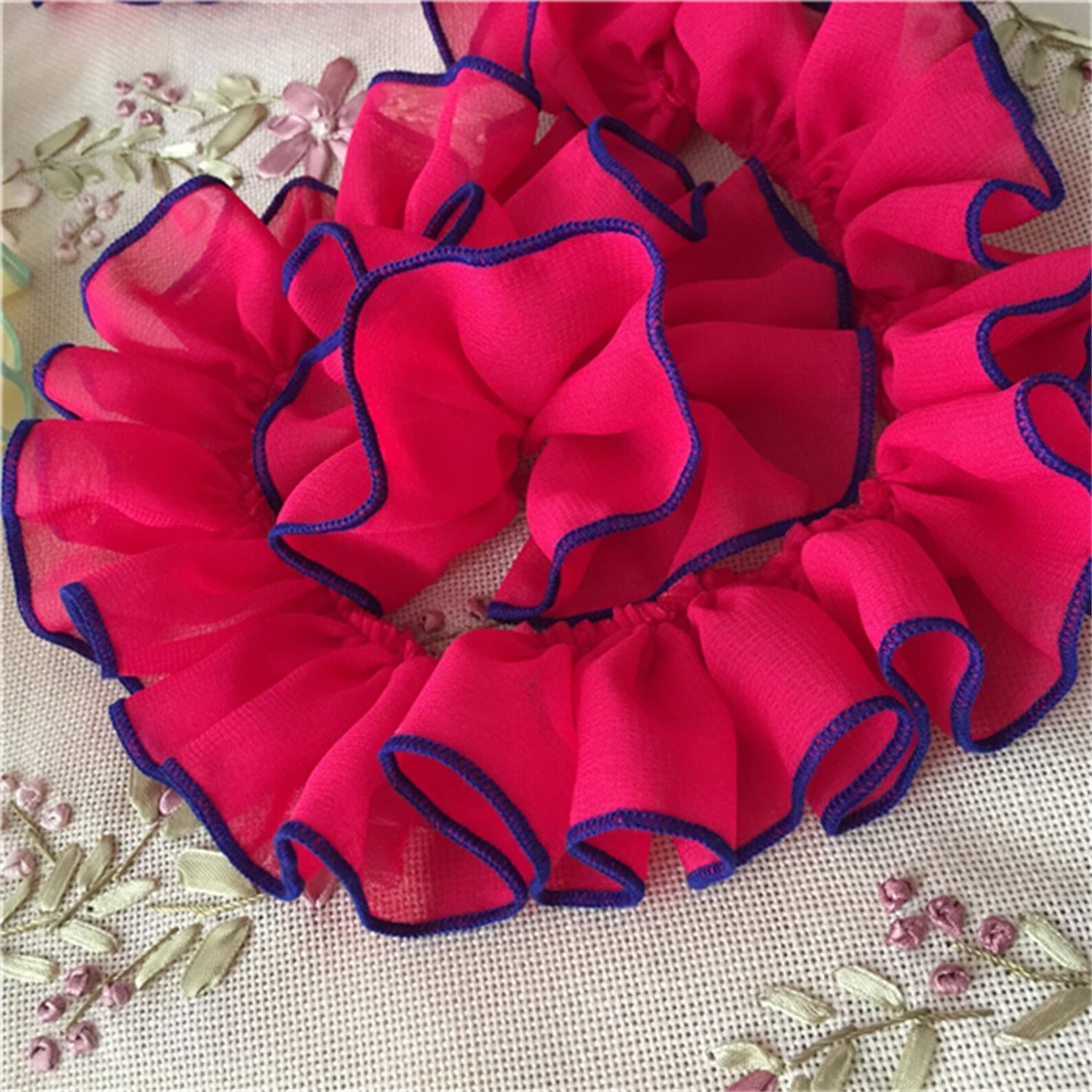 High quality Multi color pleated ribbons ruffled chiffon | Etsy