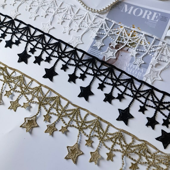 2 Yardsdelicate Star Lace Trim Stars Fringe Tassels Lace for | Etsy