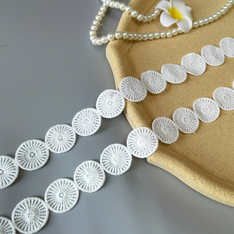 2 Yards White Venetian Lace Polka Dot Lace Decoration Sewing - Etsy