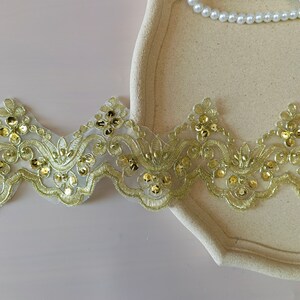 Classic Gold and Silver Beaded Sequin Car Bone Lace Trim, Dress Wedding ...