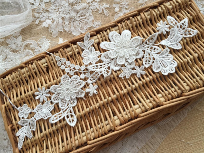 Exquisite White 3d Bridal Applique, 3-layer Appliqué Wedding Lace ...