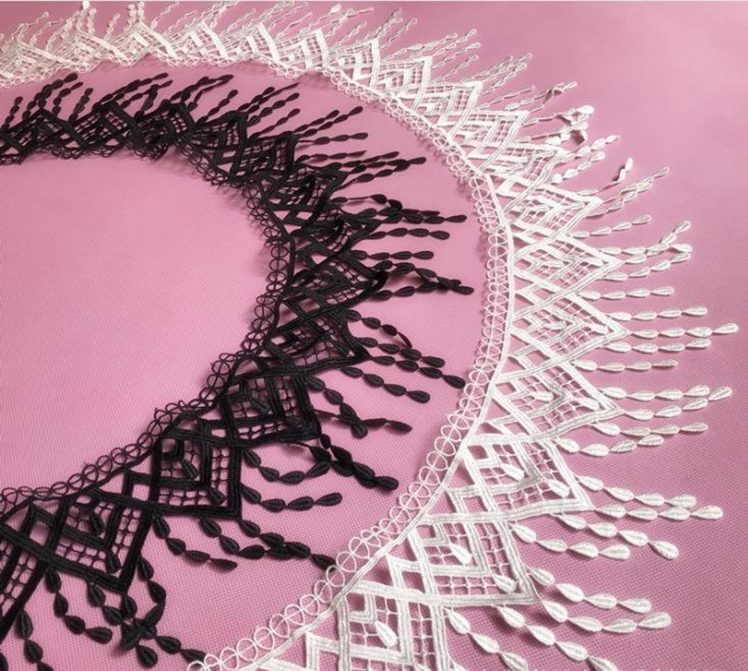 Encaje blanco con flecos lágrima colgante vestido de novia - Etsy España