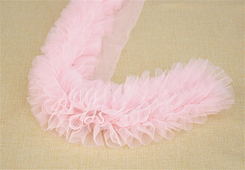 Multi-coloured Ruffled Tulle Trim Pink Pleated Mesh Tutu - Etsy