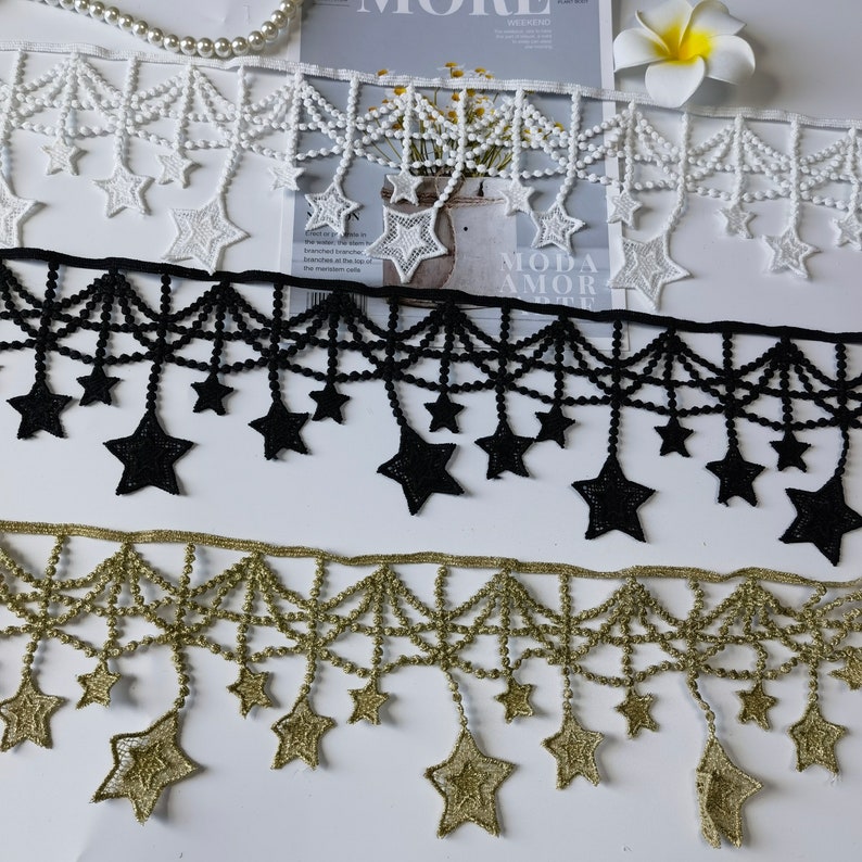 2 Yardsdelicate Star Lace Trim, Stars Fringe Tassels Lace for Collar ...