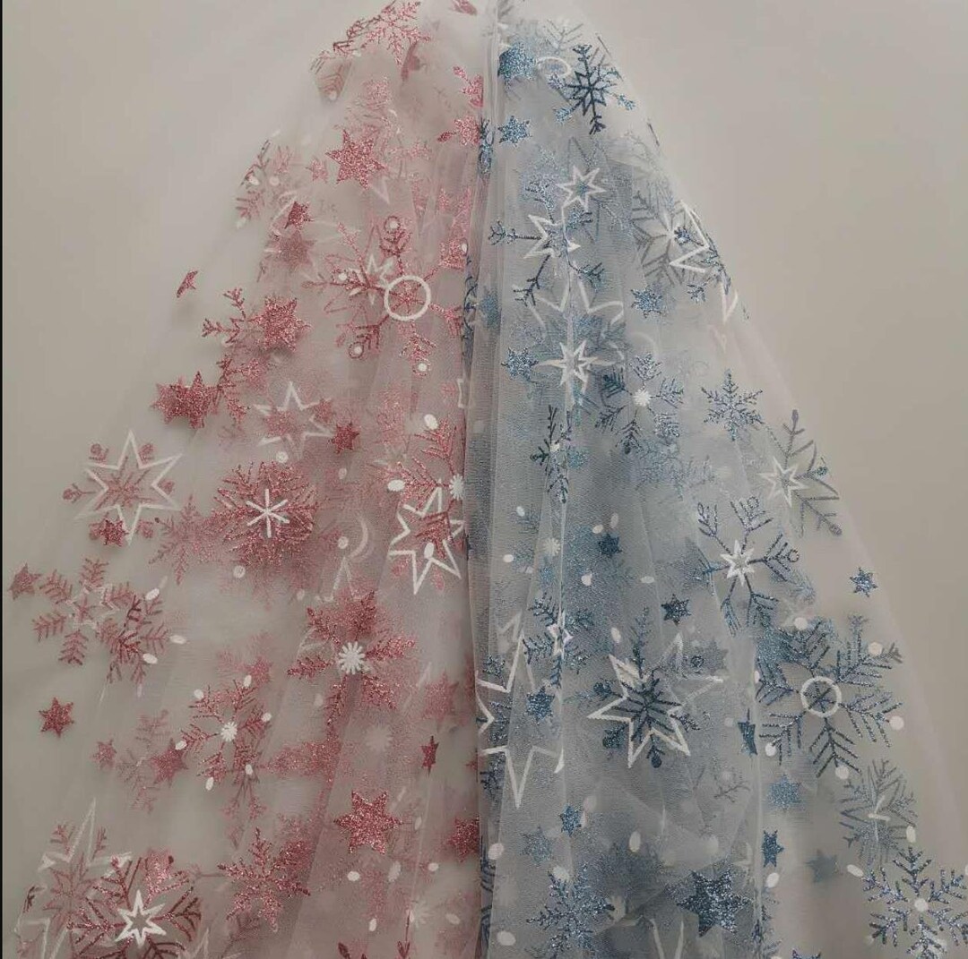 High-quality Snowflake Tulle Lace Fabric, Christmas Lace Fabric ...