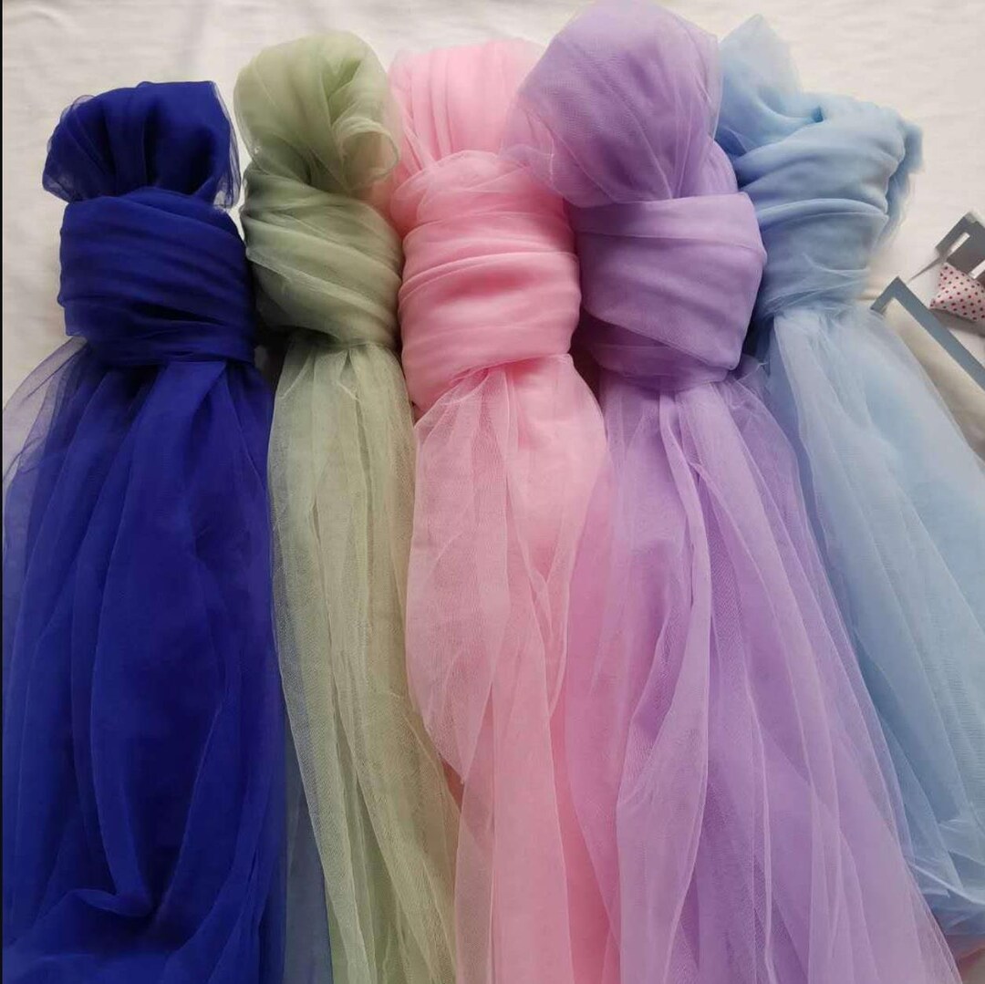 Multi-color Soft Tulle Fabric, Special American Net Yarn, Veil, Dress ...