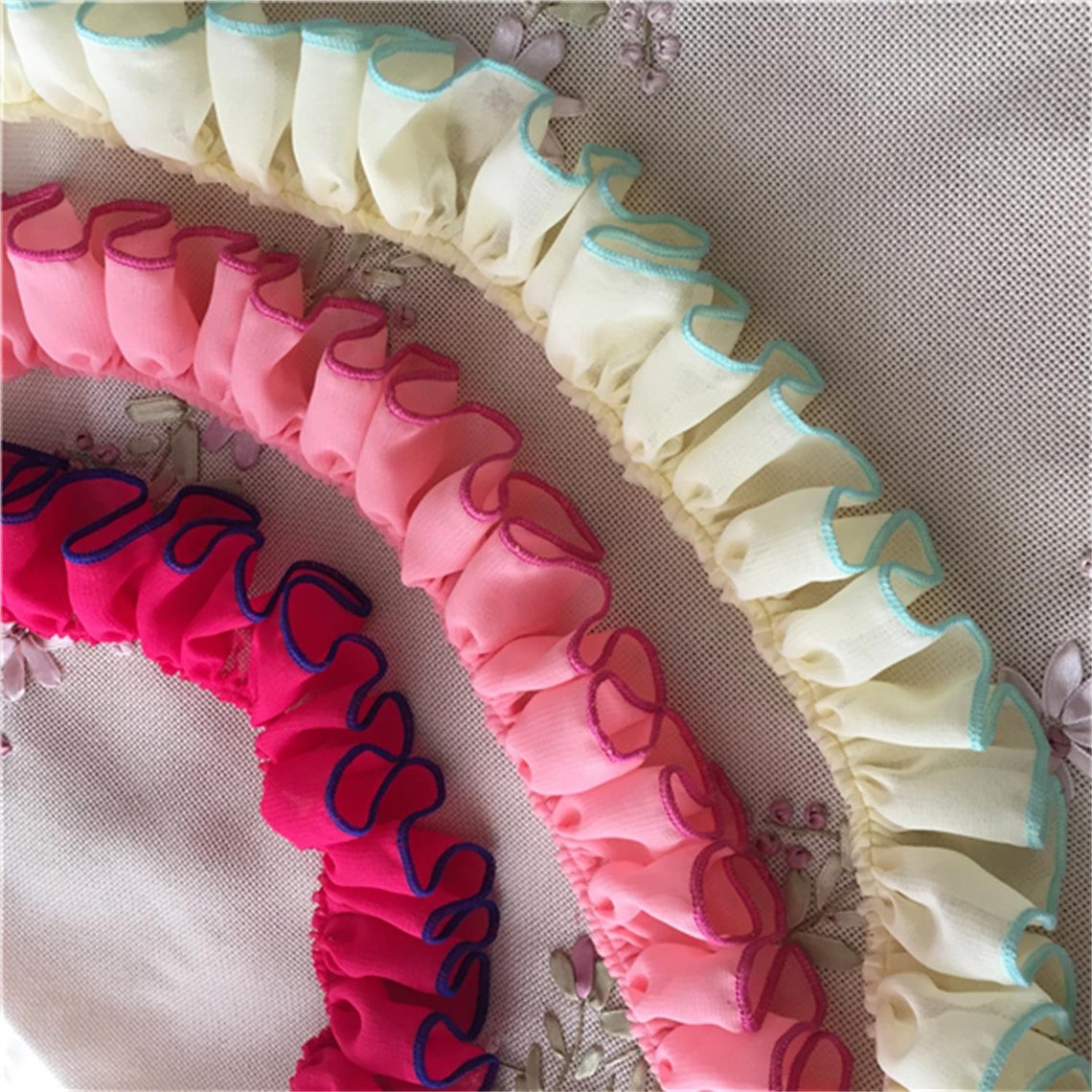 High quality Multi color pleated ribbons ruffled chiffon | Etsy