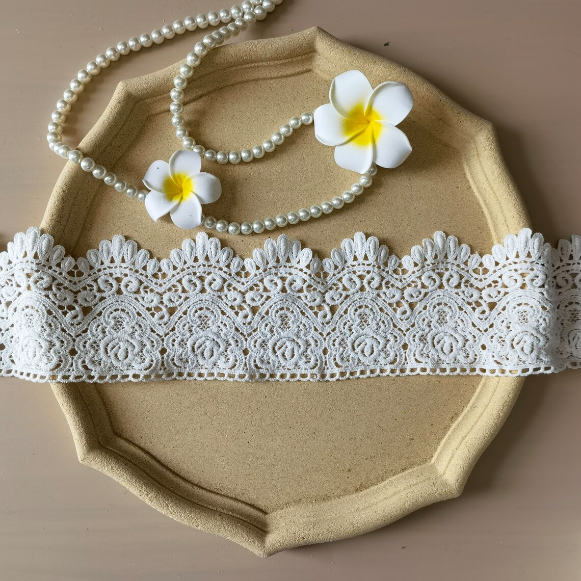 3.74 White Cotton Lace Trim Cotton Wedding Fabric | Etsy