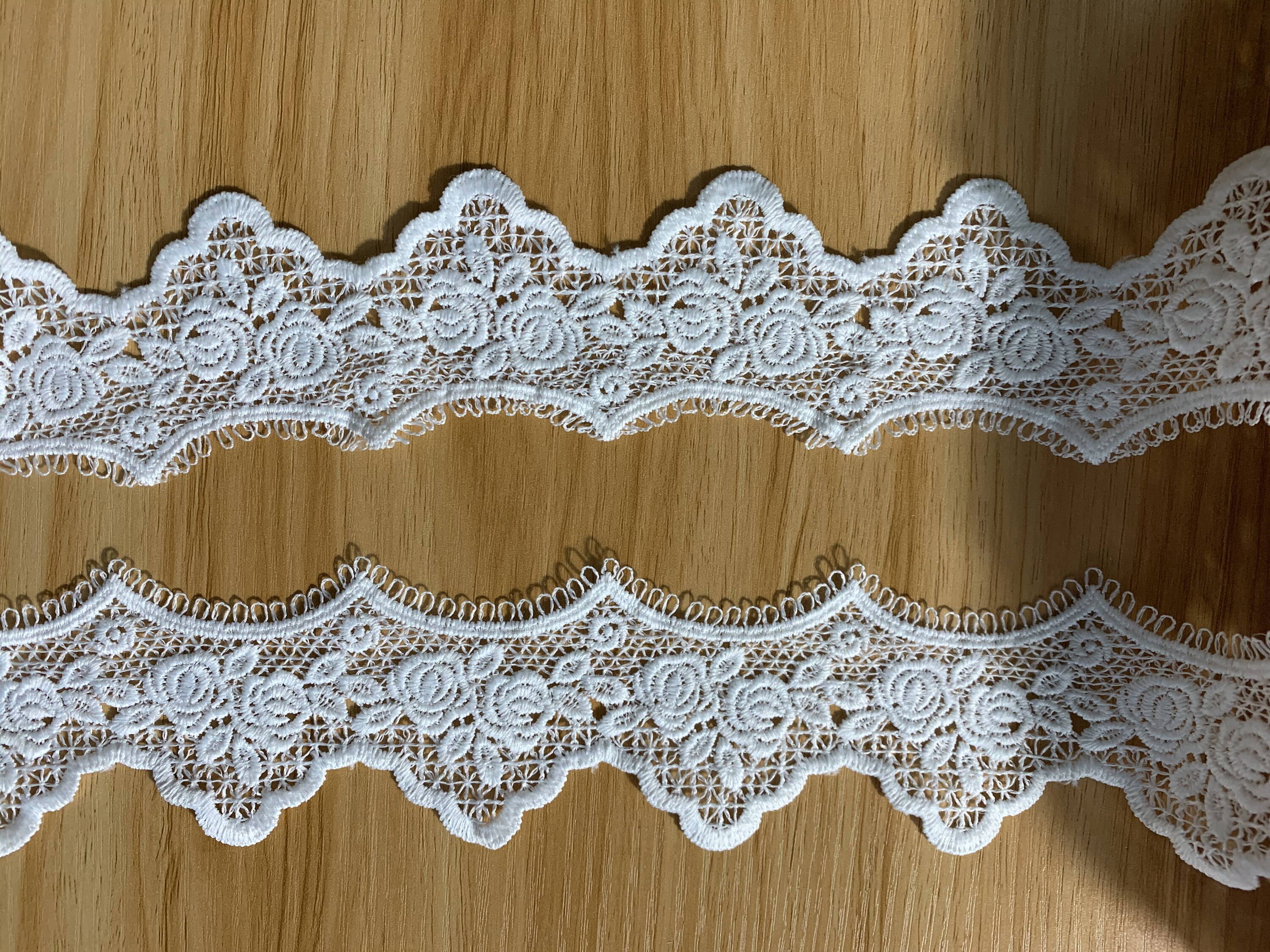 Exquisite white rose lace decoration 2 YARDS | Etsy
